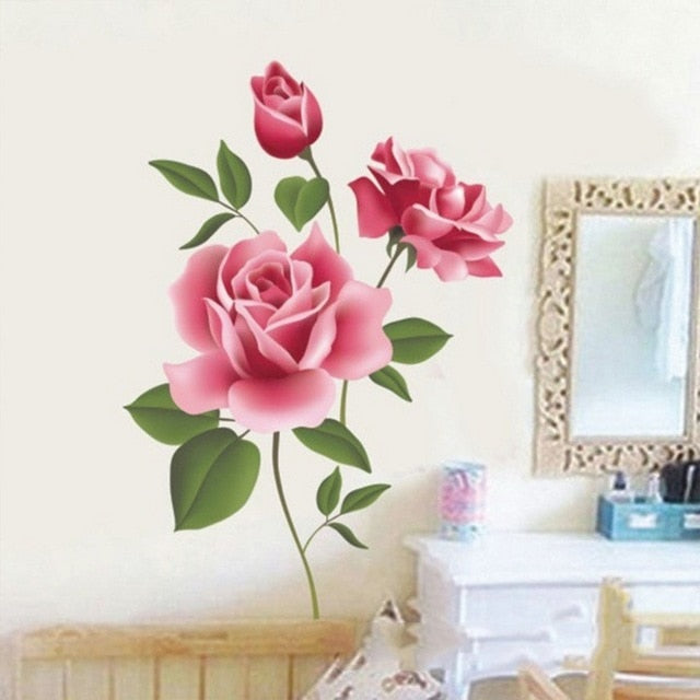 Romantic Rose Flower Blossom Wall Decal